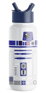 simple modern star wars r2d2 water bottle with straw lid vacuum insulated stainless steel metal thermos | gifts for women men reusable leak proof flask | summit collection | 32oz r2d2