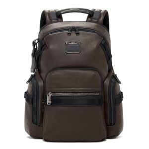 tumi - alpha bravo navigation backpack - everyday travel backpack - fits up to 15" laptop - 16.0" x 14.0" x 7.3" - brown leather