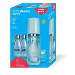 sodastream fizzi sparkling water maker with co2 carbonator and 2 extra bottles -