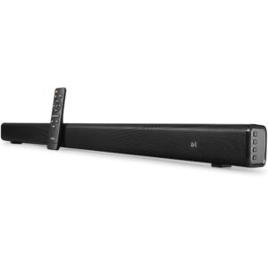 pyle tv speaker - quality audio soundbar for tv with bluetooth, support 4k & hdmi tv's, wall mountable, 32" w/remote control, coaxial & rca cables, class d stereo power digital amplifier - psbv30bt