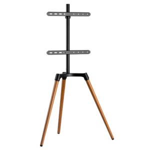 promounts modern tv floor stand, universal tv mount with 90° swivel, corner tv easel with tripod base for 47-72 inches, led lcd oled flat and curved screens