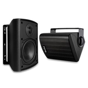 ihome ihsi-w400bt-pr-blk bluetooth 4-inch 100w weatherproof speakers, indoor/outdoor, wall/ceiling mount, surround sound, pair - ideal for home parties