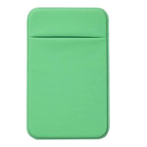 elastic phone card holder pocket, stick-on wallet, adhesive credit card pouch, phone accessories, compatible with iphone, samsung galaxy – light green