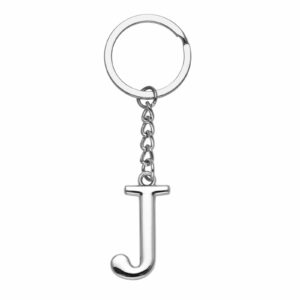 yuxh letter keychain a-z alphabet keyring diy key ring cool little gift,silver j