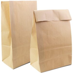 badenbach 50 pack 12 lb brown kraft paper bags,7" x 4.3" x 12.5",large heavy duty paper grocery bags paper lunch bags bread sandwich gift wrapping bag for bakery shopping party crafts projects