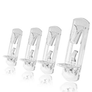 jamiikury 10pcs locking shelf support pegs, 5mm shelf pins clear shelf clips plastic shelf pegs for shelves, 5mm peg x 3/4" thick shelf