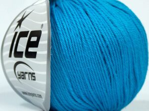 lot of 8 skeins ice yarns baby cotton (100% giza cotton) yarn blue