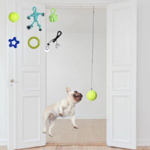 czpet puppy toys 6pcs set puppy chase toys pet automatic elastic hanging rope door interactive energy jump exercise toys tennis ball knot ring chew busy dog puppy toys