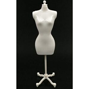 gigicloud doll dress form tiny doll dress body manikin base stand 30cm mini mannequin dress clothes gown model stand mini clothing display stand for doll display holder,white