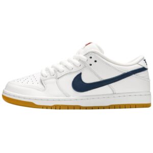 nike mens sb dunk low pro iso cz2249 100 orange label - white/navy - size 9