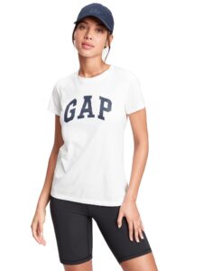 gap womens classic logo tee t-shirt, white, x-large us