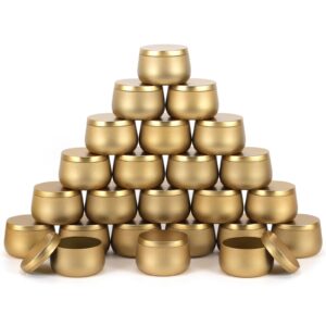 sonviibox 8oz gold candle tins for making candles 24 pack - candle jars 8 oz tin bulk candle jars with lids for candle making (gold)