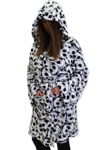 the nightmare before christmas jack skellington adult plush hooded fleece robe (small/medium, white)