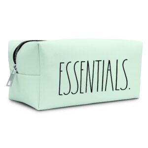 rae dunn cosmetic bag for makeup & toiletries. fully lined, spacious size: 10" w x 4.25" h x 4.75" d loaf pouch with full-zip closure - essentials