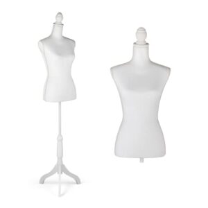 hombour female mannequin body, sewing mannequin torso dress form, adjustable mannequin with stand for display dressmaker, white