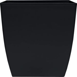 the hc companies 8 inch aria square self watering planter - plastic plant pot for indoor outdoor plants flowers herbs, matte black