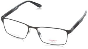 carrera men's 8822 rectangular prescription eyewear frames, matte brown, 54mm, 17mm