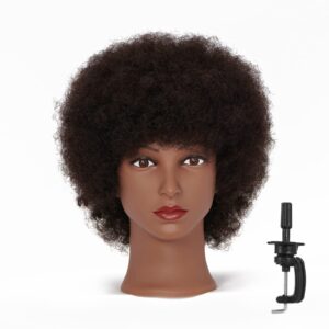 headfix mannequin head hair 100% human hair hairdresser practice styling training head cosmetology manikin doll head with clamp (6f2026b0210h)