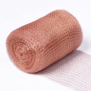 yagjia copper mesh rodent control, 5 in x 32 ft pure copper wire mesh, rustproof copper mesh roll, double layer rodent mesh barrier for hole blocking