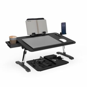 limitless totaldesk portable modern workstation and lap desk with adjustable height & tilt (black)