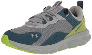 under armour men's charged verssert speckle, (103) mod gray/lime surge/black, 9, us