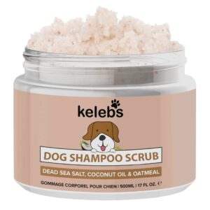 exfoliating dead sea salt & coconut oil dog scrub - deep-cleansing, anti-itch, moisturizing with oatmeal & essential oils