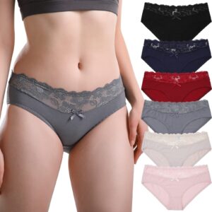 bionek womens underwear cheeky cotton,bikini panties hipster briefs lace soft breathable 3/4/6 pack s-xl