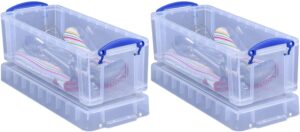 birsppy nincrane really useful box plastic storage box, 6.5 liters, 17 1/2" x 7" x 6 1/4", clear (clear two pack)