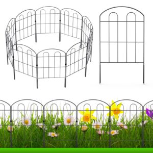 decorative garden fence outdoor 24in x 10ft coated metal rustproof landscape wrought iron wire border folding patio fences flower bed fencing animal barrier section panels decor