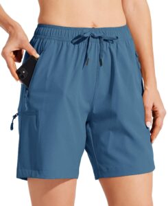 willit women's shorts hiking cargo shorts quick dry golf active athletic shorts 7" lightweight summer shorts with pockets ocean blue l