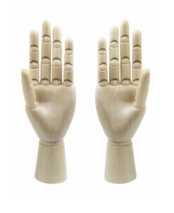 wood artist drawing manikin articulated mannequin with wooden flexible fingers 2 pcs(10 inches-left hand&right hand)