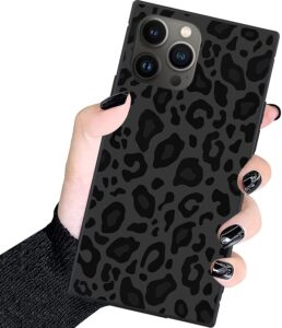 zhuxuxitt luxury case for iphone 13 pro max,fashion elegant case for women girls,hard pc+soft silicone case is shock-proof and skid-proof for protective case-black gray leopard print