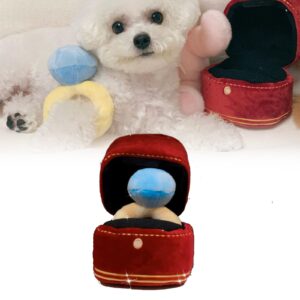 diamond ring set interactive dog toys, unique hide and seek dog toys, bb call squeaky puzzle dog toys, durable plush chew toys for small medium large dogs training playing-a