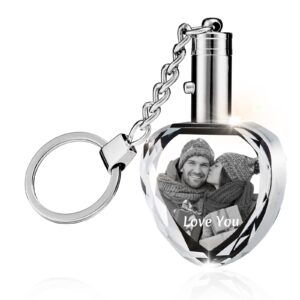 hapetrel custom photo crystal keychain 3d personalized crystal kay chain picture engraved keychain crystal lighted customized gift