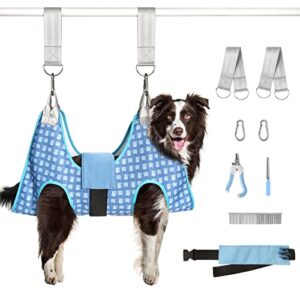 doggydobby dog grooming hammock harness, pet grooming hammock for cats & dogs, dog sling for nail clipping/trimming(medium)