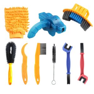 bike cleaning kit (9pcs), including chain cleaner for cycling,bicycle clean brush tools for mountain/mt/road/bmx bike