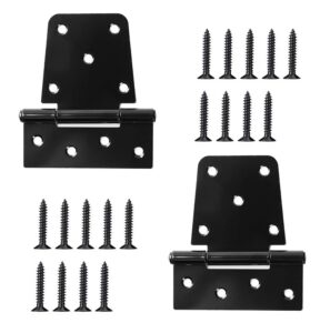 3.5 inch heavy duty gate hinges 2 pack, extra thickness black iron door hinges for shed barn wood fence gate (screws included)