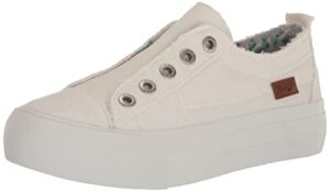 blowfish malibu women's sadie sneaker, white smoked 16oz canvas, 7.5m