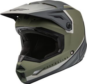 fly racing 2023 adult kinetic vision helmet (matte olive green/grey, xx-large)