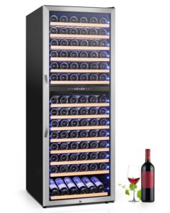 velivi wine fridge freestanding dual temperature zone, wine cooler refrigerator for 154 bottles, 24 inch wide large wine cooler with professional temperature control system, quiet operation