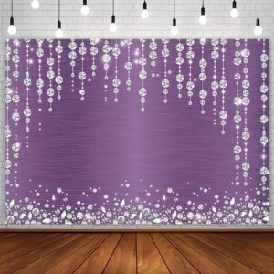 sendy 7x5ft purple diamonds curtain backdrop for photography birthday party decorations wedding bridal shower engagement ceremony banner glitter diamonds background photo booth studio props vinyl