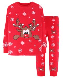 daughter queen girls christmas pajamas 18-24 month baby toddler xmas pjs deer pj sets 100% cotton comfy soft sleepwear elk jammies clothes outfits 18m/mo, 24m/mth