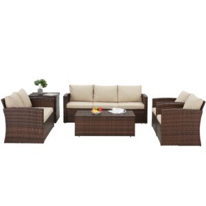 aecojoy 7 pieces patio furniture set with 2 storage boxes