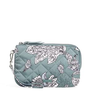 vera bradley women's performance twill wristlet with rfid protection, tiger lily blue oar, one size