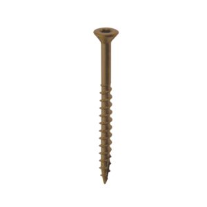 nuvo iron deck screws box #8 x 3-250 count, brown