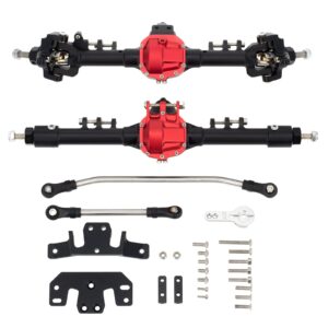 dkky scx10 axles front and rear axle set, rc crawler axles for 1/10 rc crawler axial scx10 & scx10 ii 90046 90047 d90 d110 rc upgrades accessories part