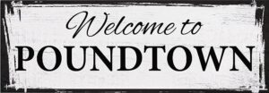 aftwo welcome to poundtown, funny bedroom sign - crude humor, adult language wood sign with quote - 4x16 inch