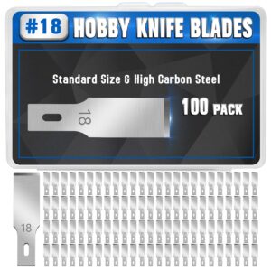 diyself 100 pack exacto knife blade refills - #18 hobby & craft knife blades, high carbon steel for scrapbooking & stencil