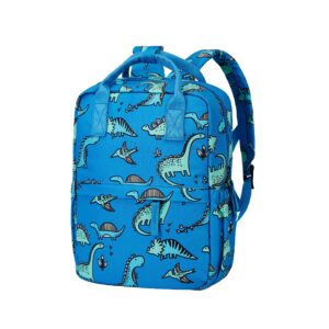 cute toddler preschool backpack dinosaur unicorn school book bag for girls, boys, kids, kindergarten nursery travel bag(12inch, blue dinosaur)