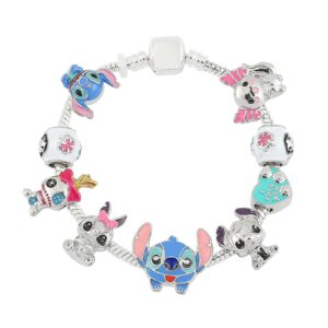 ohana means family [[stitch]] [bracelet, charm gift ohana jewelry for women boys girls [[stitch]] lover (6.7in)